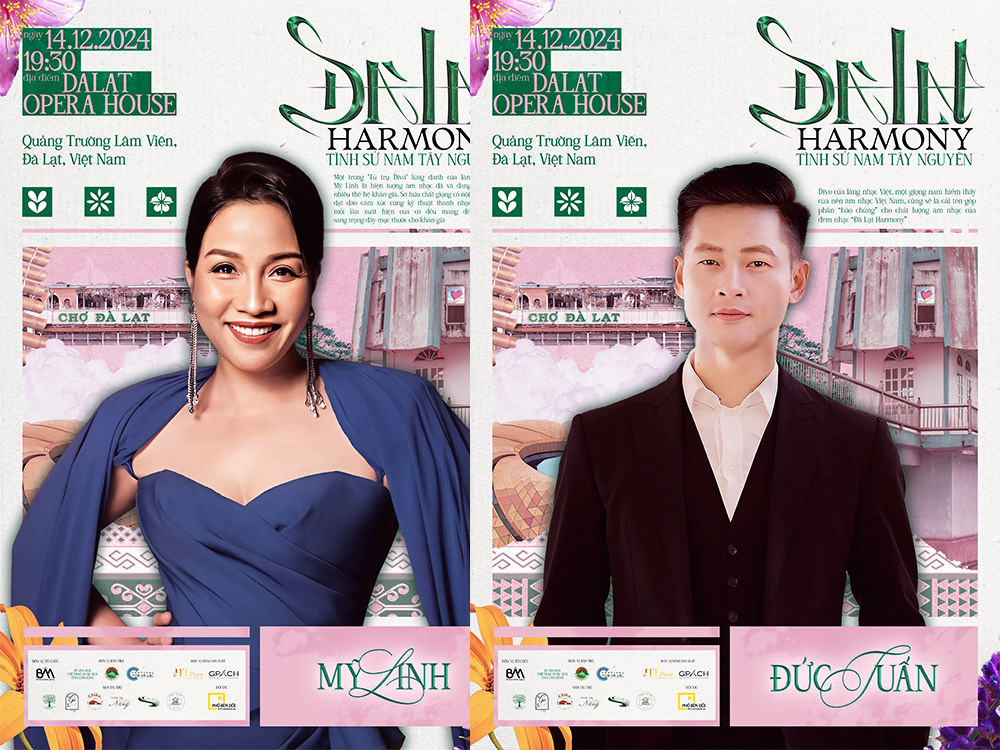 Mỹ Linh, Đức Tuấn biểu diễn trong đêm nhạc Đà Lạt Harmony – Tình sử Nam Tây Nguyên